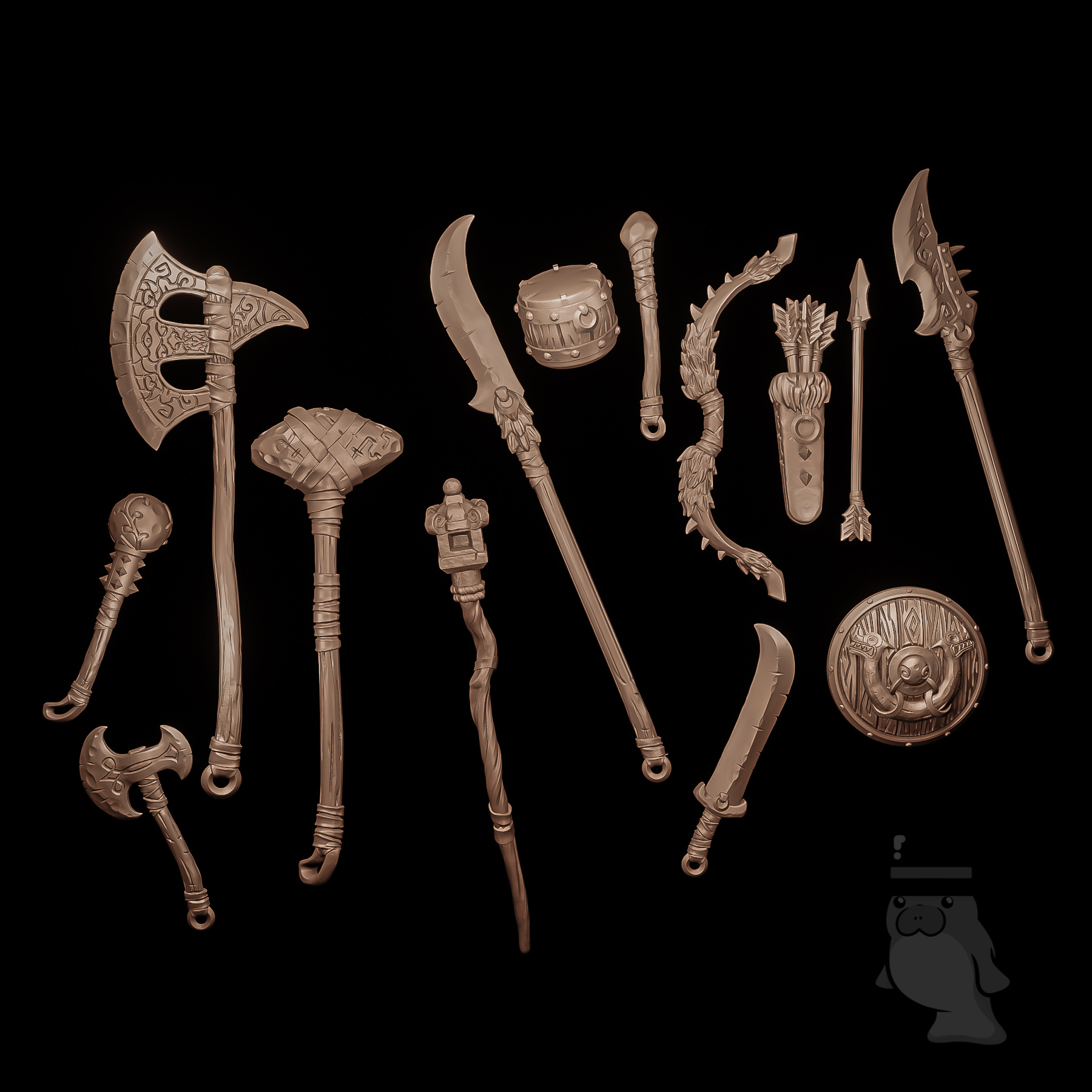 Stand Alone Weapon Set Nomad Orrugs Artisan Guild Mini Manatee New Zealand